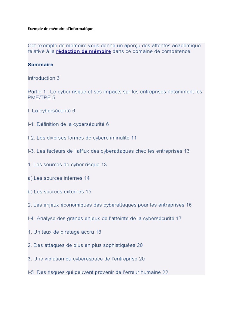 Exemple de Mémoire D | PDF