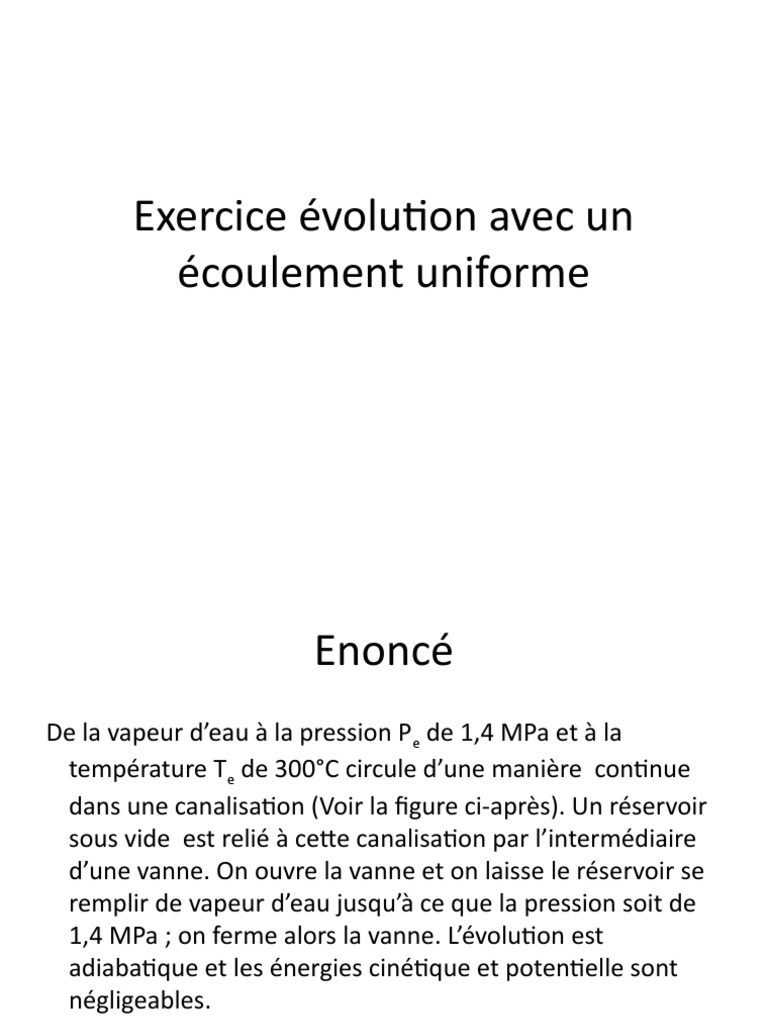Exercice Évolution Avec Un Écoulement Uniforme | PDF