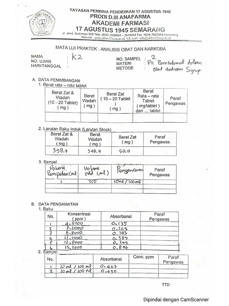 AON - PK PCT Dalam Sediaan Syrup SCR Spektrofotometri Uv | PDF