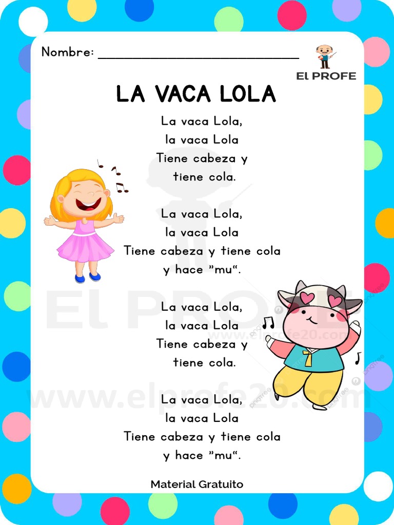 Canciones para Estimular La Lengua Elprofe20 | PDF