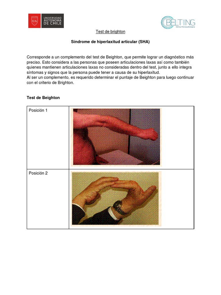 Test de Brighton - Protocolo | PDF | Medicina | Trastornos ...