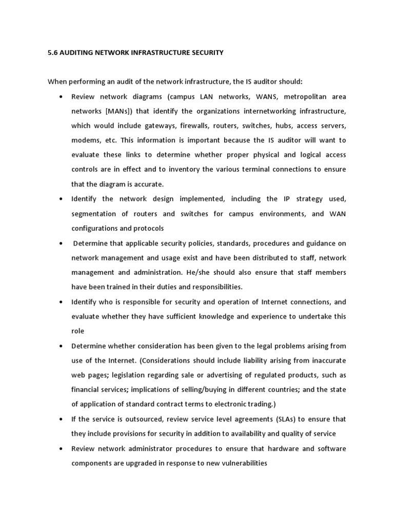 5.6 Auditing Network Infrastructure Security | PDF | Computer Forensics ...