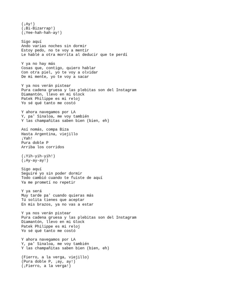 Letra cancion 1 | PDF