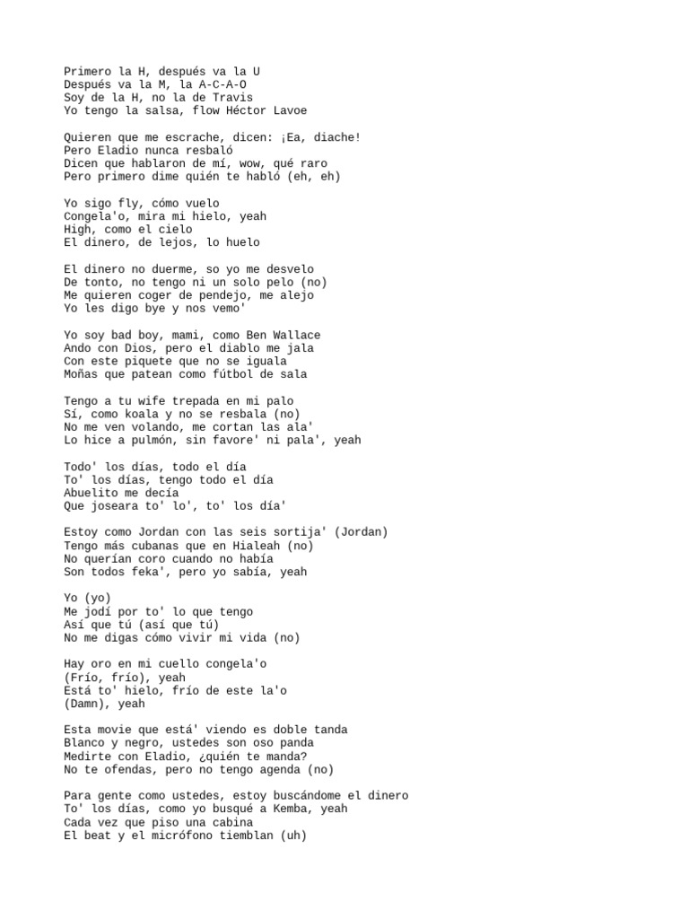 Letra Cancion 4 | PDF