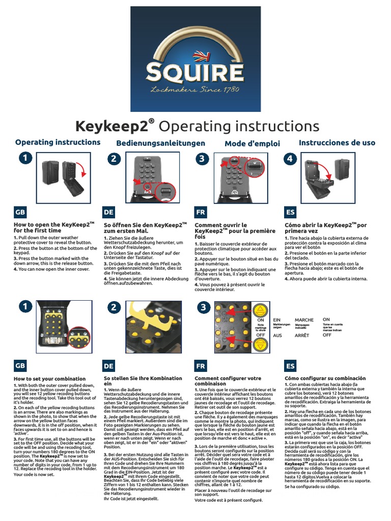 Squire Operating-Instructions Keykeep2 | PDF