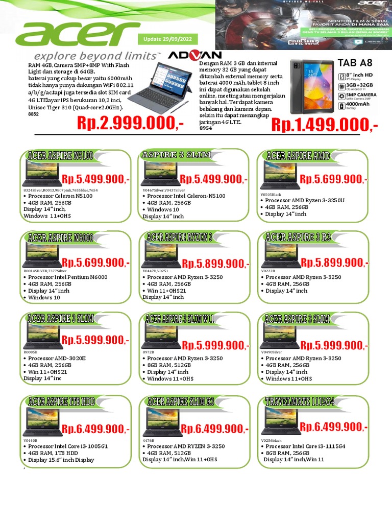 BROSUR ACER 29 SEPTEMBER 2022 | PDF