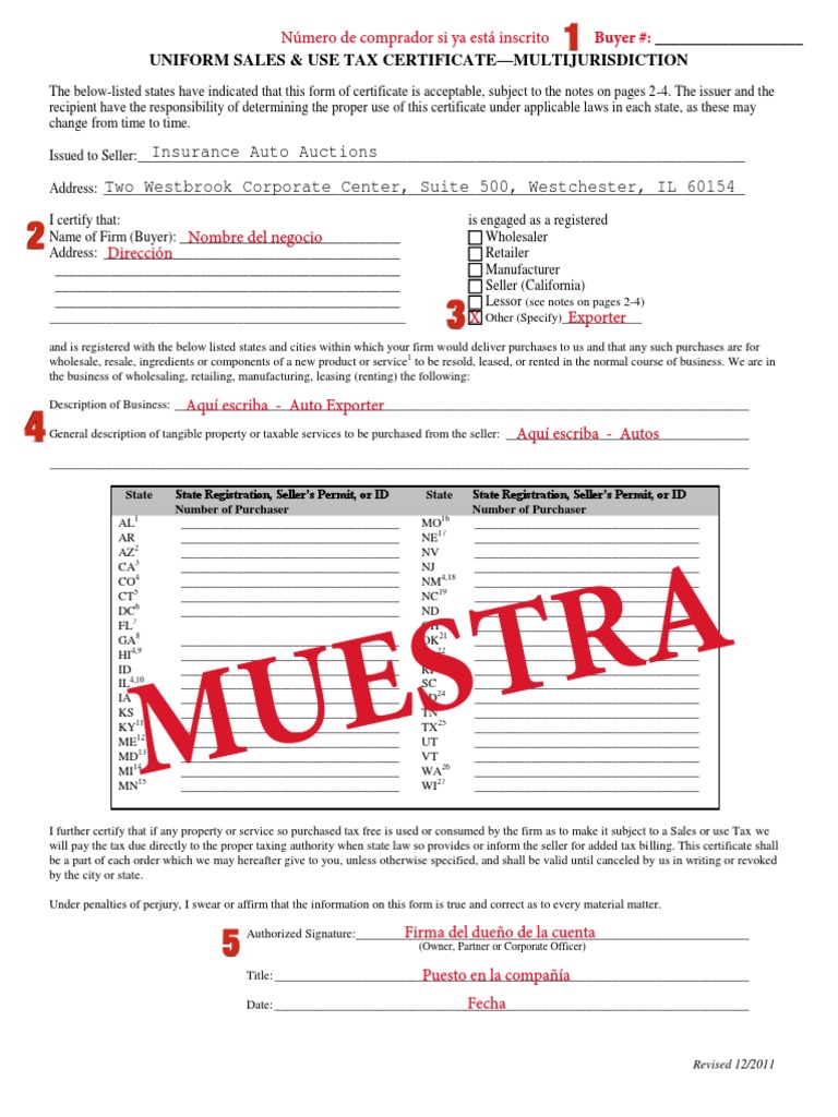 Multijurisdictional Resale Certificate Form | PDF | Use Tax | Marketing