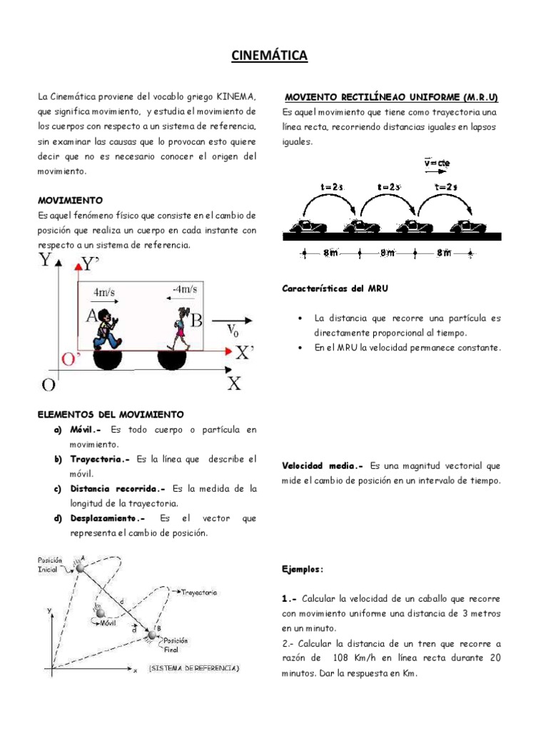 CINEMÁTICA | PDF | Cinemática | Velocidad