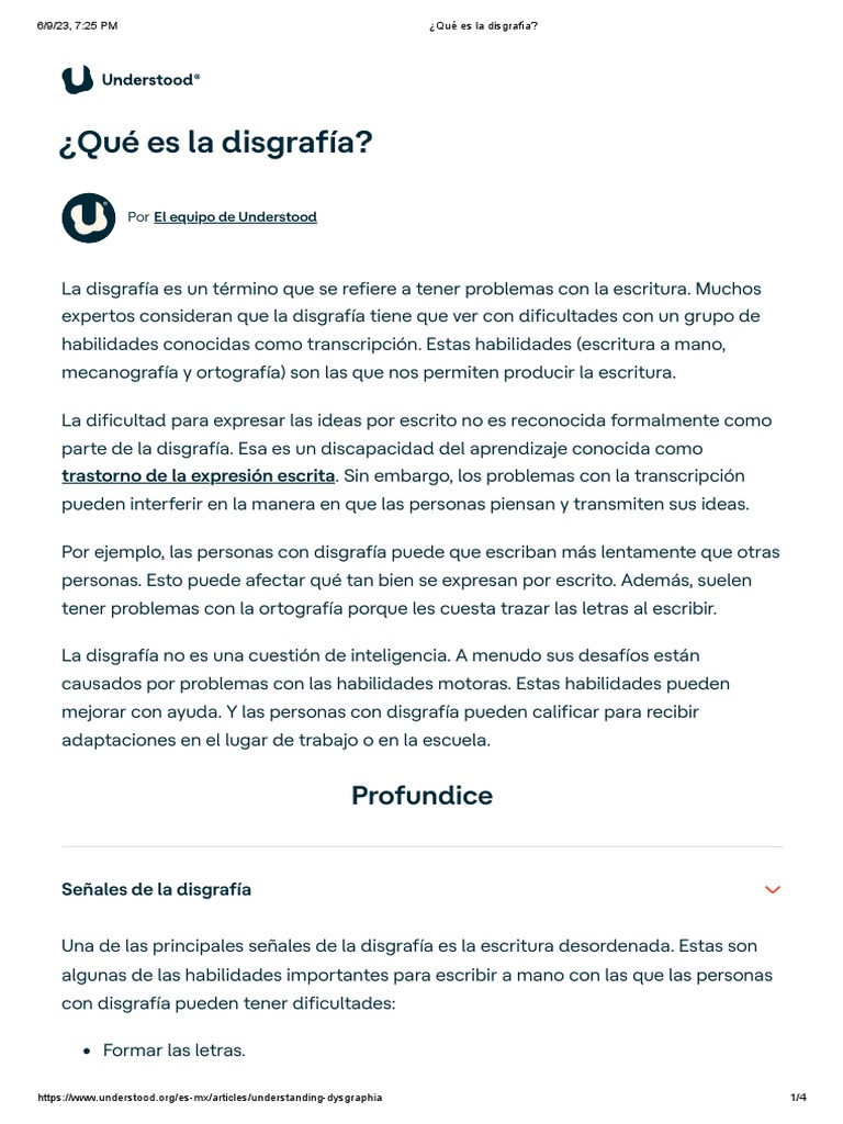 ¿Qué Es La Disgrafía | PDF | Trastorno mental | Manual Diagnóstico y ...