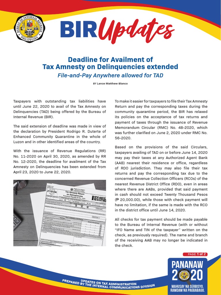 BIR Updates Issue No. 2 | PDF | Taxes | Economies