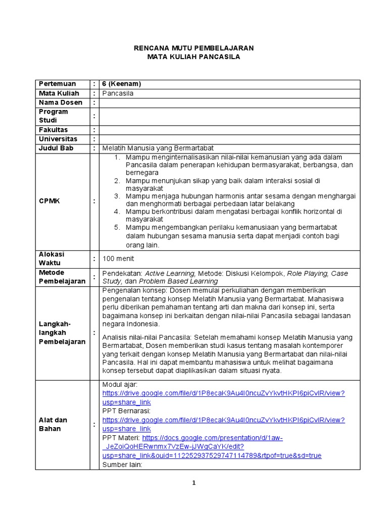 RMP Pancasila - Pertemuan 6e | PDF