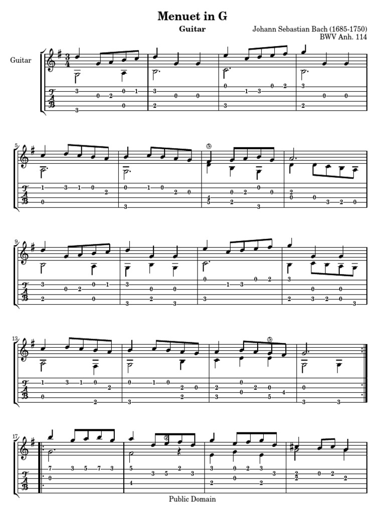 Anna Magdalena 04 Guitar Tab Let | PDF | Compositions | Choral Music