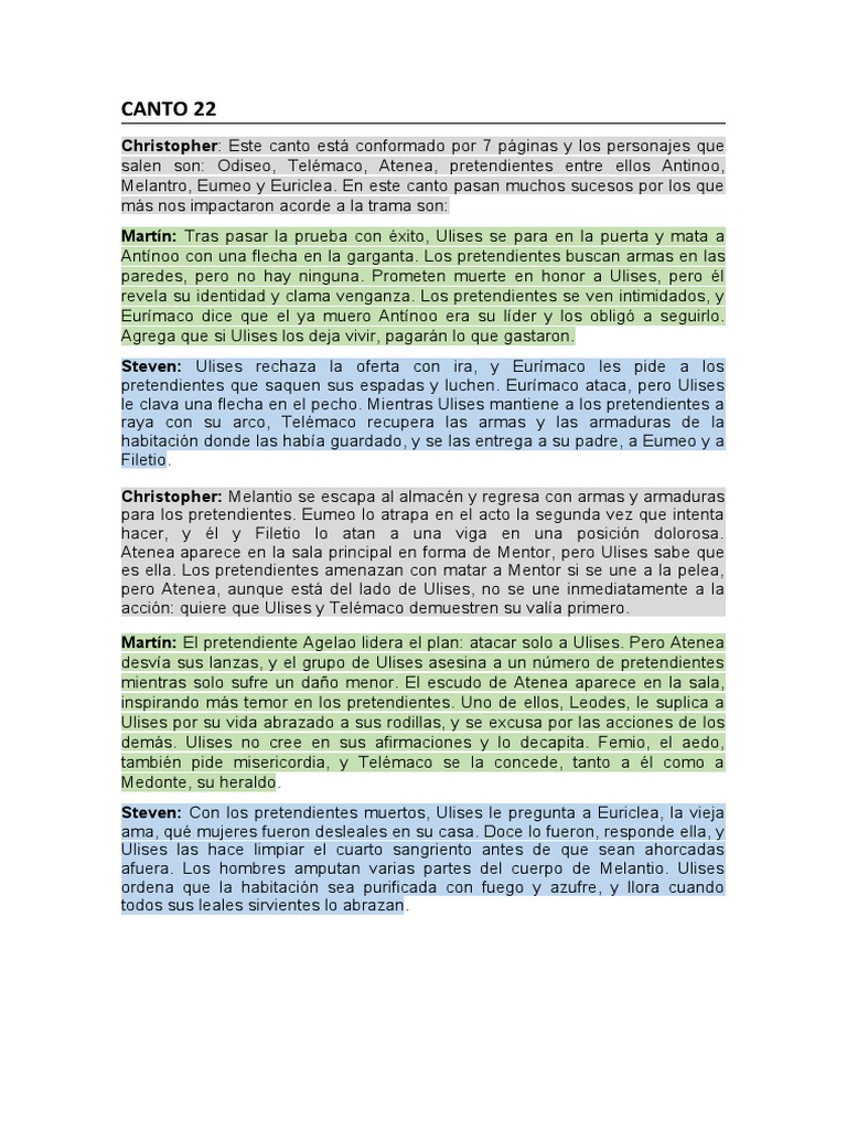 Canto 22,23,24 | Descargar gratis PDF | Odiseo