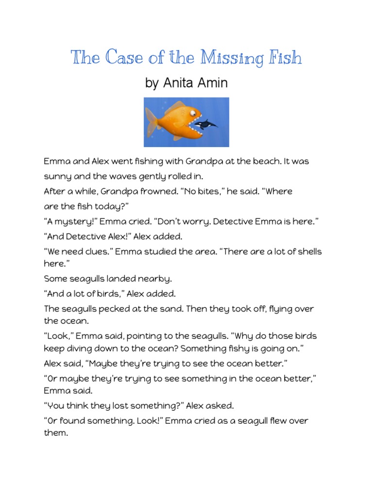 The Case of the Missing Fish- Vocabulary -Comprehension | PDF
