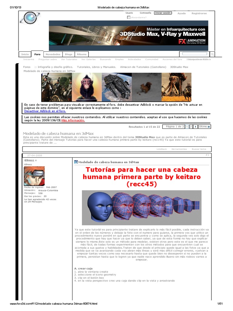 Modelado De Cabeza Humana En 3dmax Pdf Foro De Internet Cookie Http