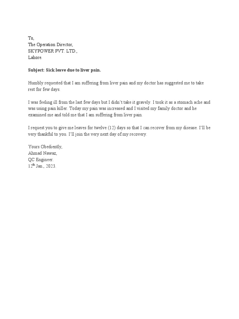 Leave Application | PDF