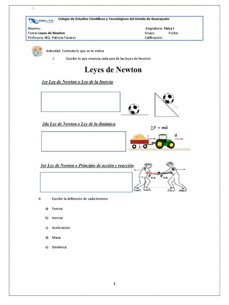 Aplicación de las leyes de Newton | PDF | Fuerza | Las leyes del ...