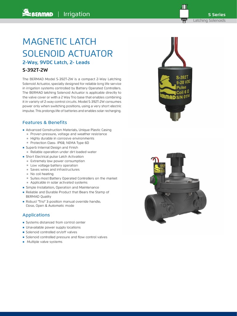 s-392-t 2 Vias Latch | PDF | Valve | Actuator