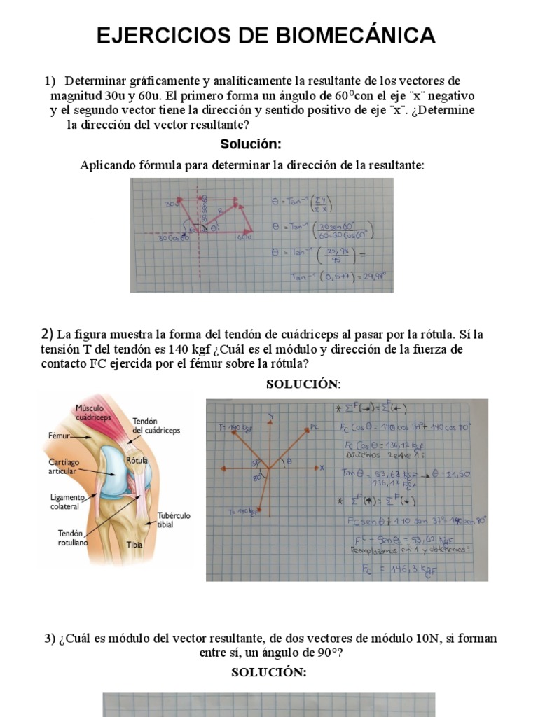 Ejercicios de Biomecánica Practica Ppt | PDF