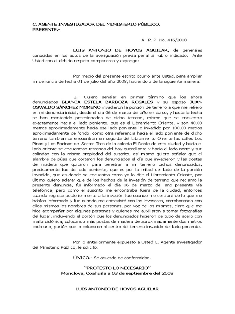 Ampliacion de Querella | PDF