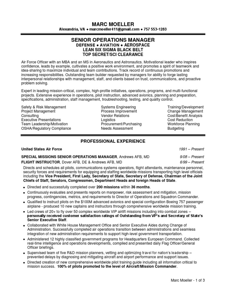 Senior Operations Manager - Air Force | PDF | United States Air Force ...