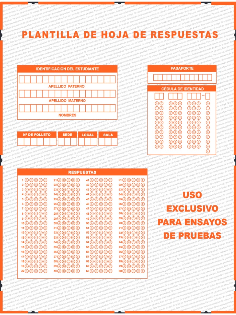 Modelo Hoja de Respuestas | PDF