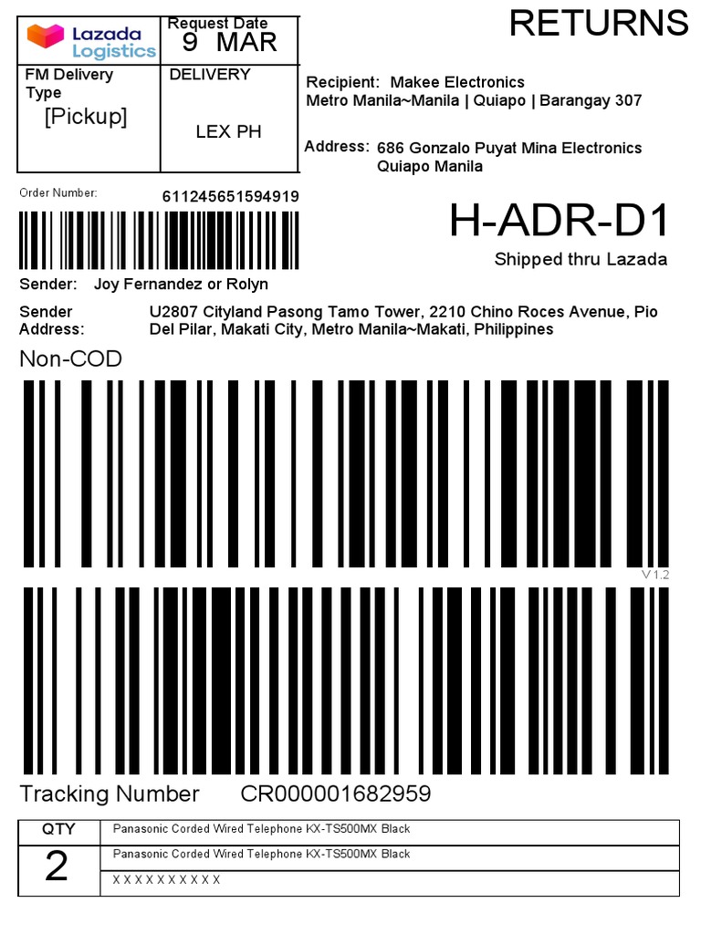 ReturnLabel Fake Panasonic | PDF