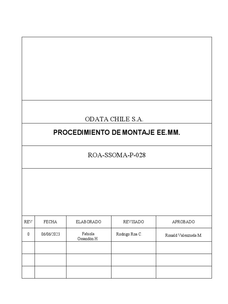 Procedimiento EEMM ROA - Rev A1 | PDF