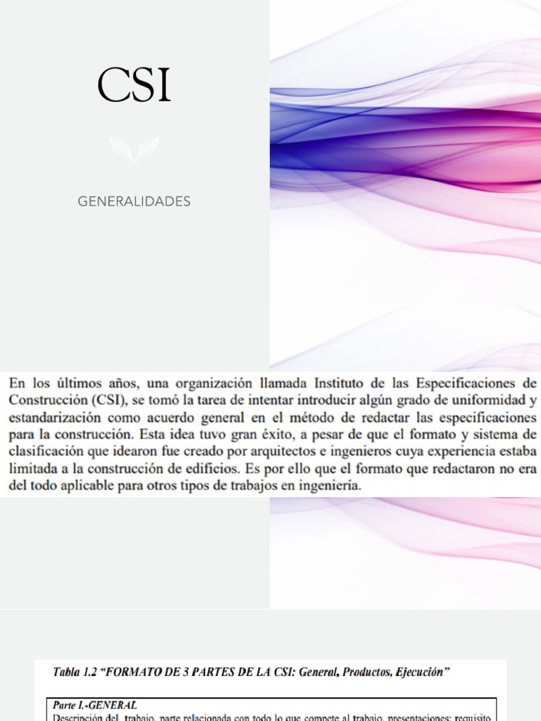 Instituto de Las Especificaciones de Construccion Csi | PDF