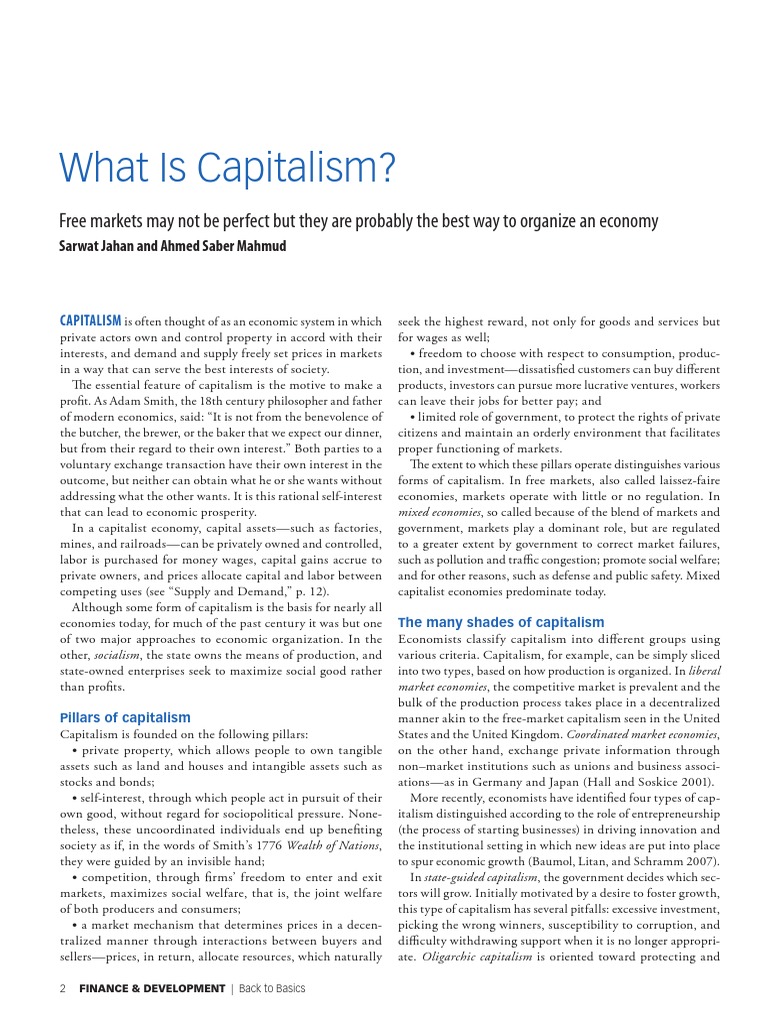 Capitalism - Text - Analysis | Download Free PDF | Capitalism | Market ...