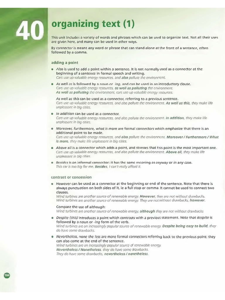 Class I - Organizing Text I II III | PDF