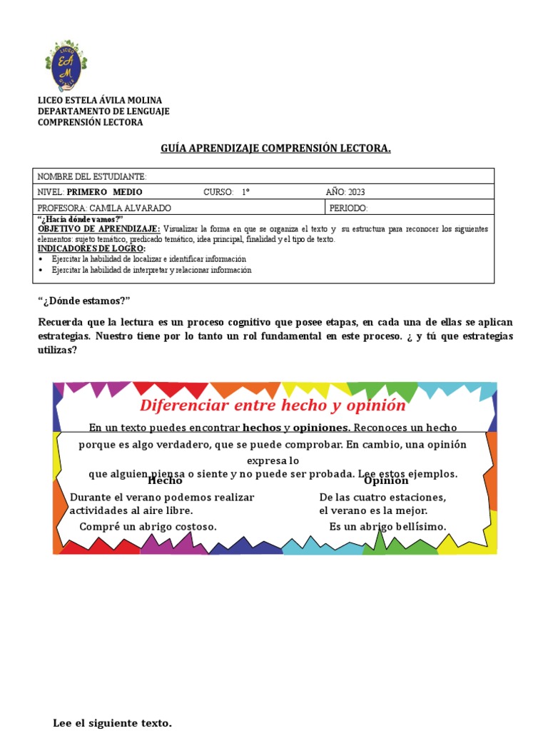 Guia Hecho y Opinion | PDF