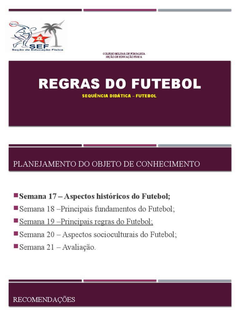 Regras Do Futebol | PDF | Futebol | Juiz (esportes)