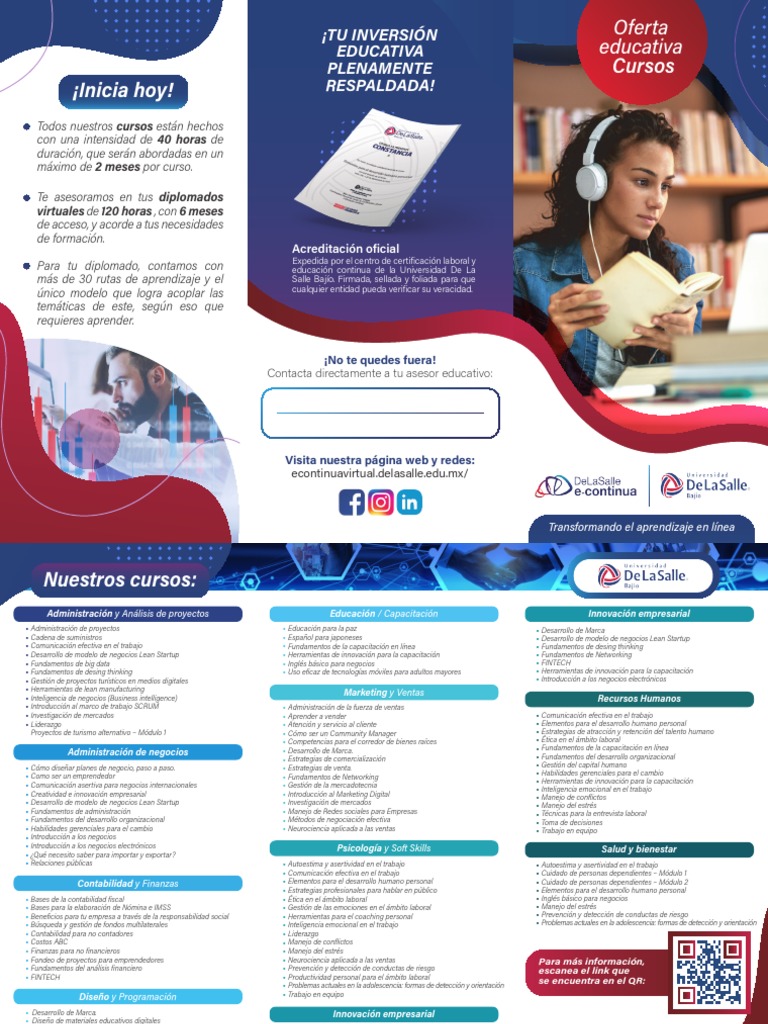 Triptico Cursos | PDF