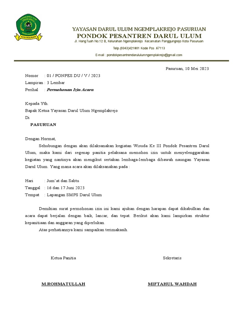Surat Izin Yayasan | PDF