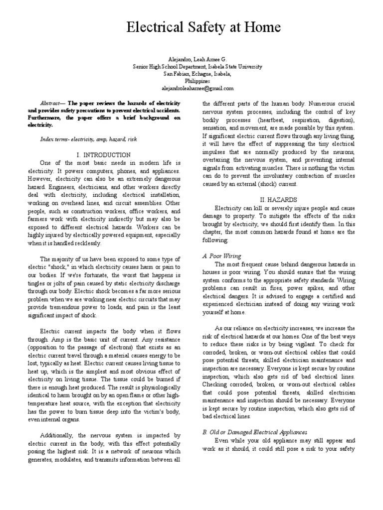 Electrical Safety in Your Houses | PDF | Ac Power Plugs And Sockets | Burn