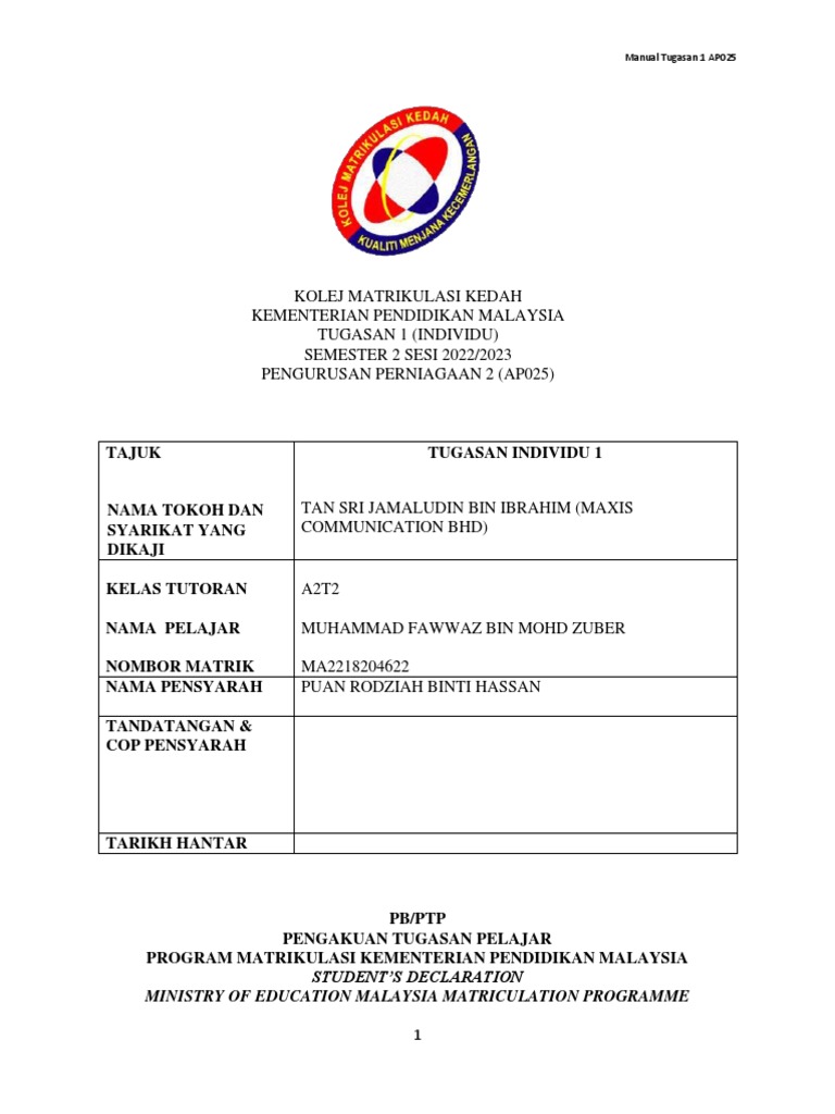 Perniagaan Asignment (2023) | PDF