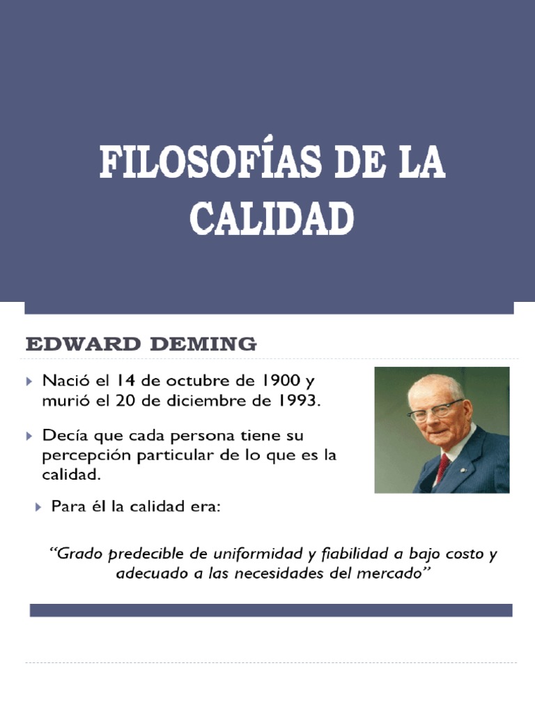 Filosofias de Calidad | PDF