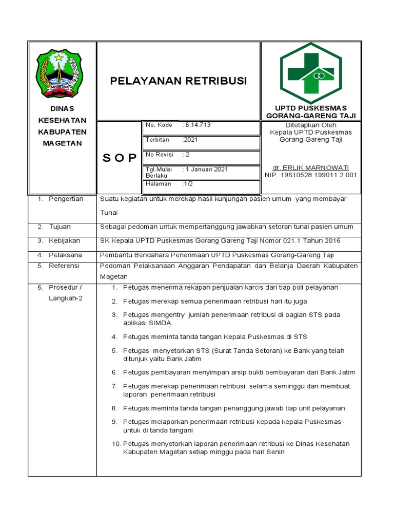 Sop Rekap Setoran Tunai Revisi 2 | PDF