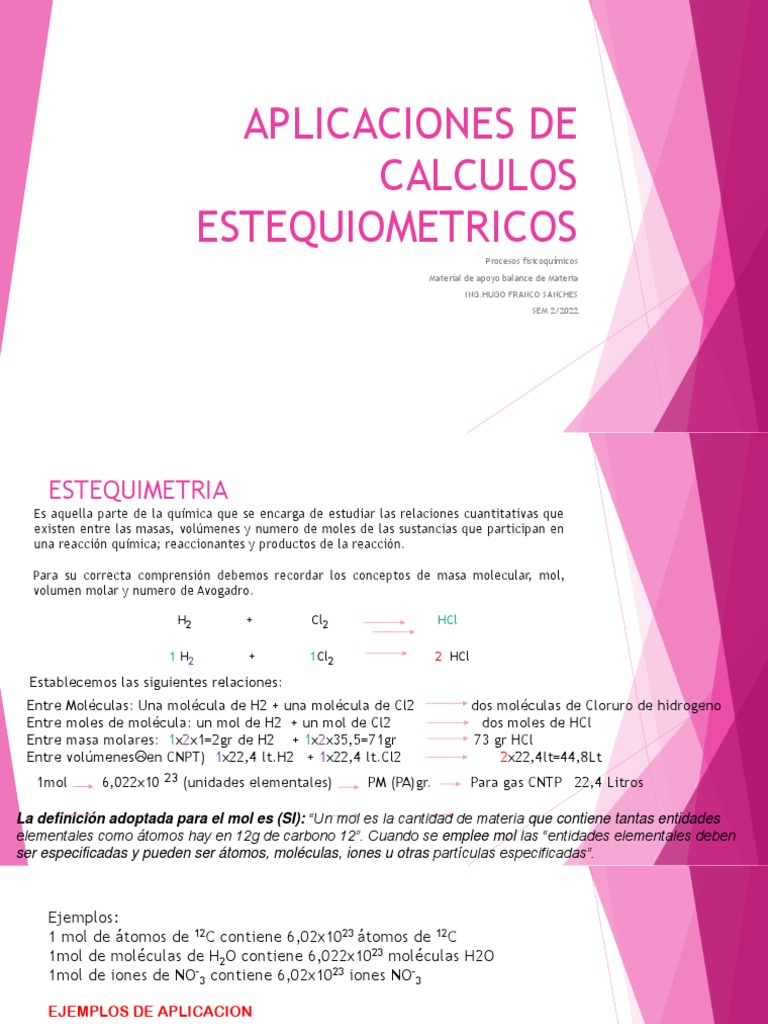 Aplicaciones de Calculos Estequiometricos | PDF