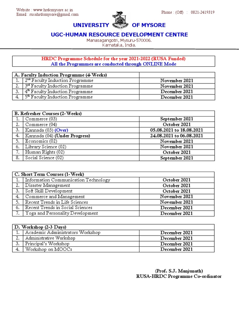 PGM Schedule 2021-2022 - RUSA - New1 | PDF