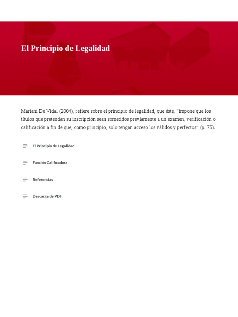 El Principio de Legalidad | PDF | Gobierno | Derecho Civil (Common Law)