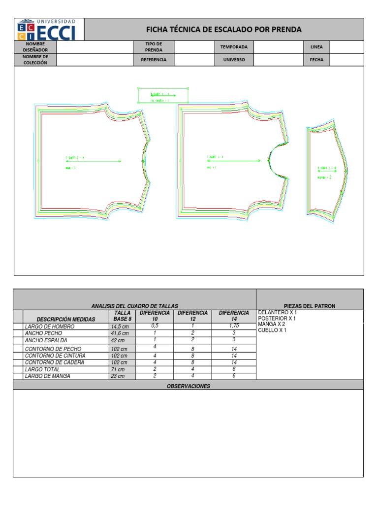 Ficha Técnica de Escalado | PDF