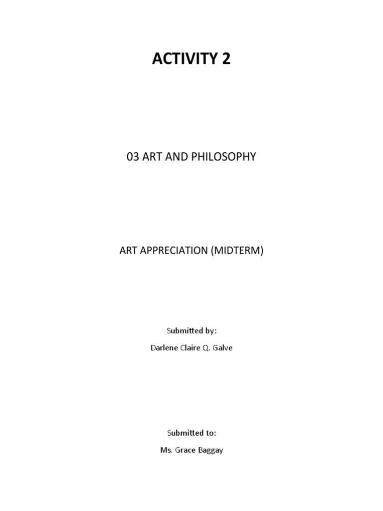 Activity 2 - Art App | PDF | Paintings | Plastic Arts