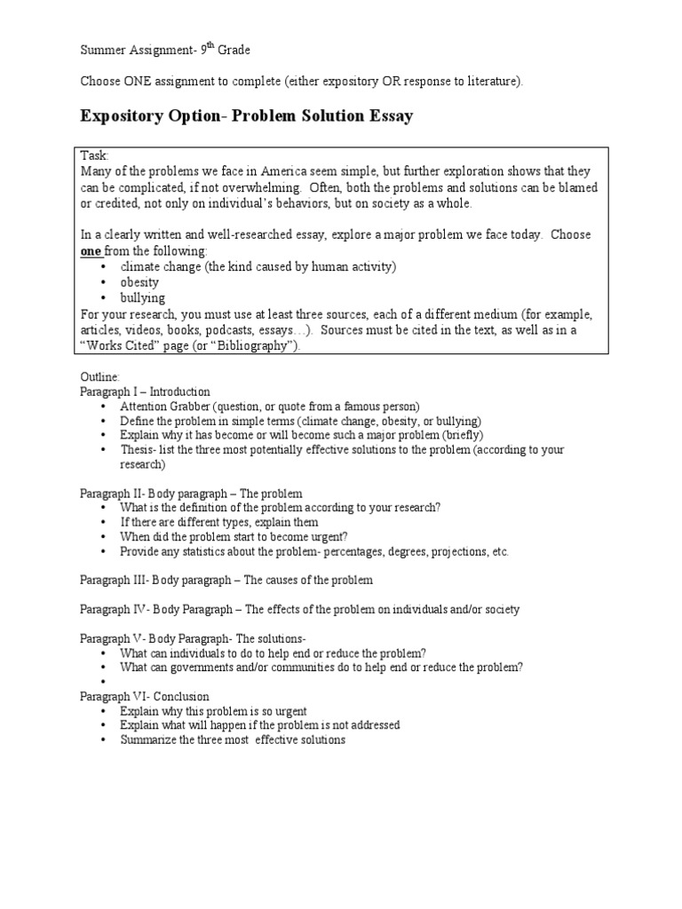 Problem Solving Assignment Essay | PDF | Essays | Novels Problem Solving Assignment Essay | PDF | Essays | Novels