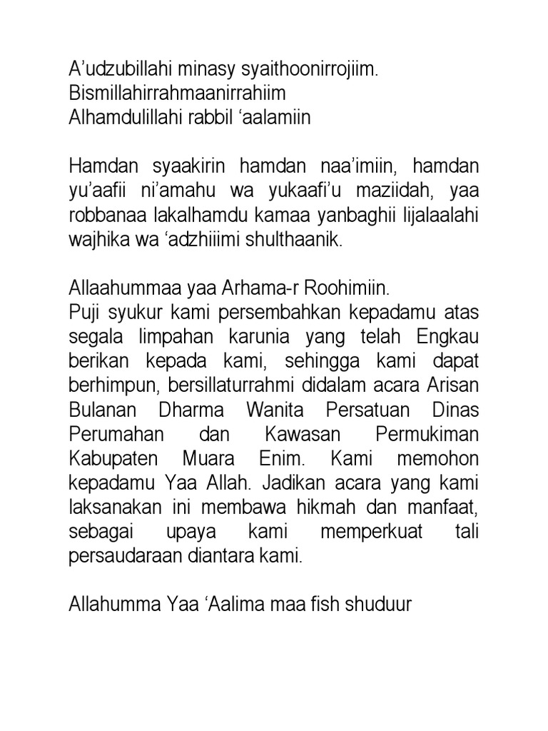 Do'a Acara DWP | PDF