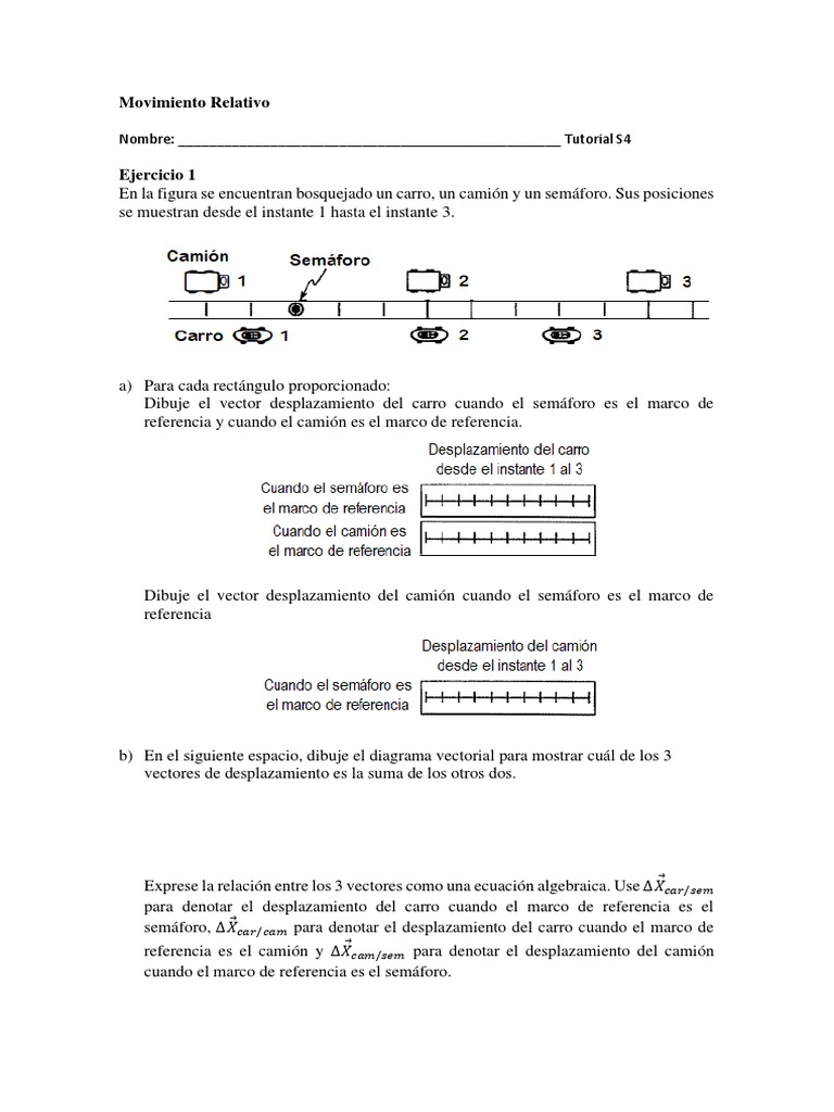 S4 Velocidad relativa | PDF | Velocidad | Vector Euclidiano
