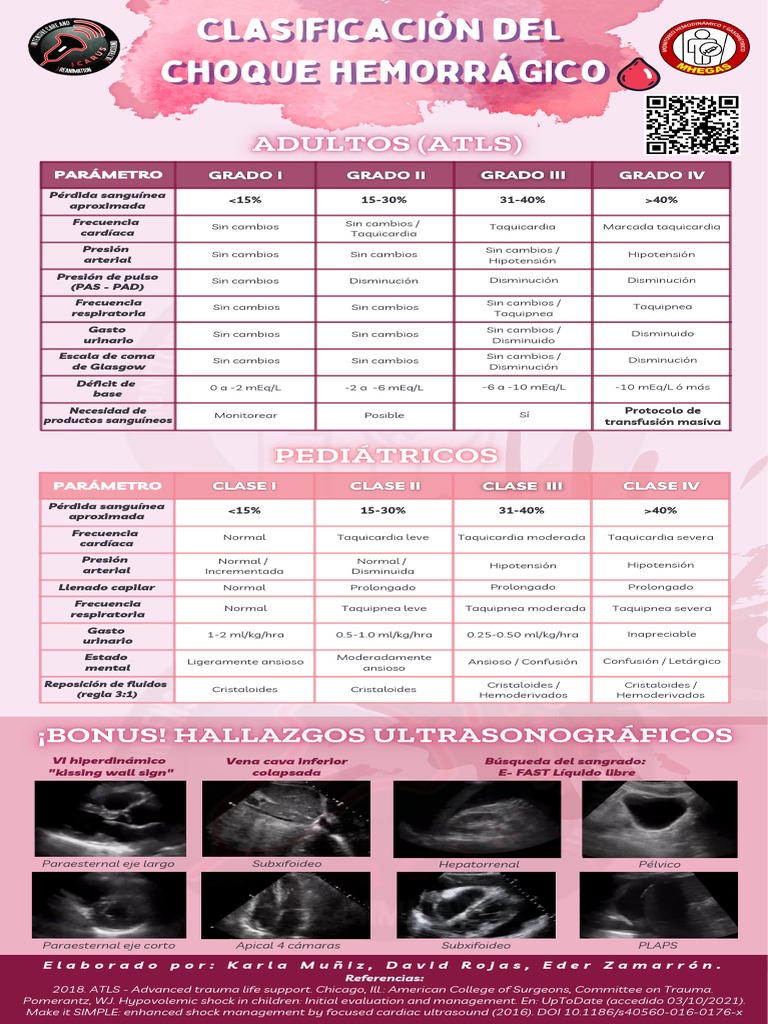 CLASIFICACIÓN CHOQUE HEMORRAGICO infografia | PDF | Fisiología ...