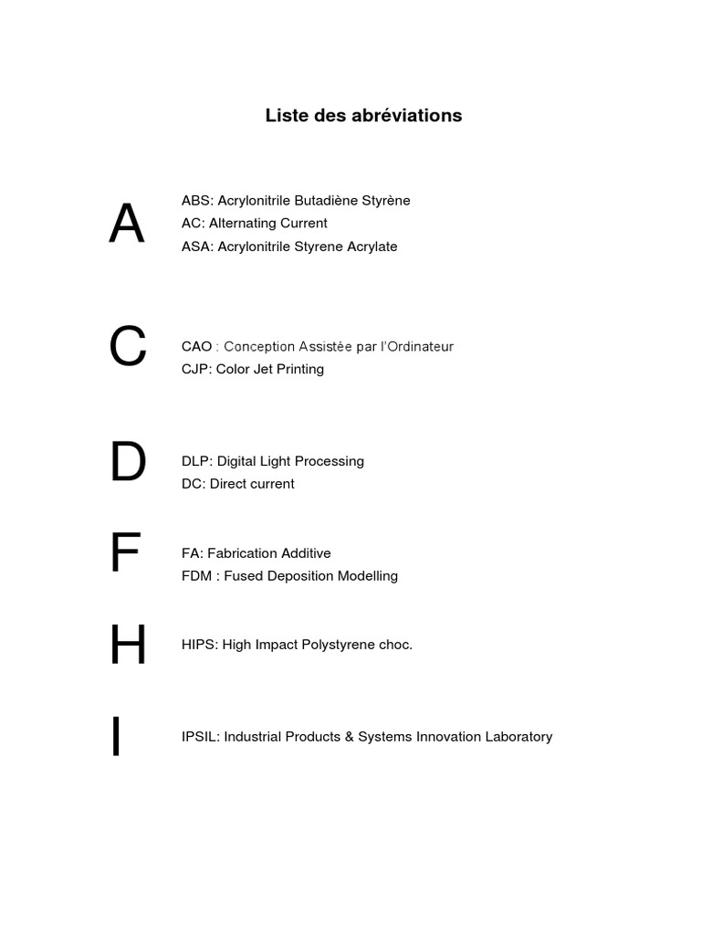Liste Des Abréviations | PDF
