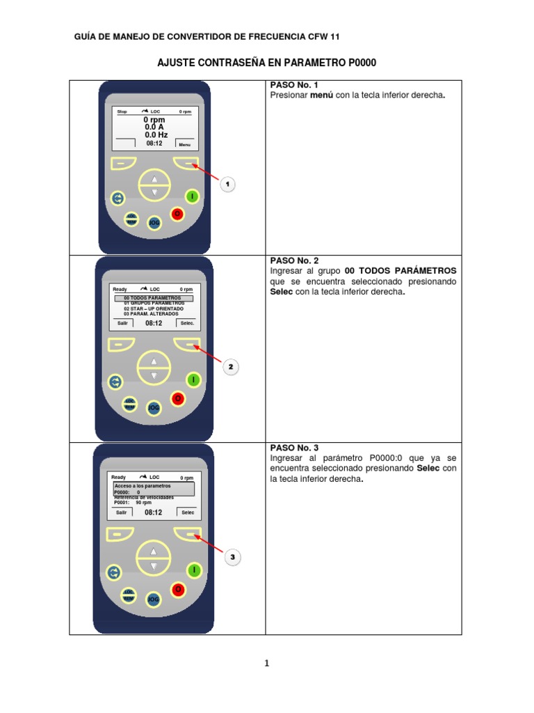 GUIA No. 1 MODO LOCAL CFW 11 | PDF | Aceleración | Frecuencia